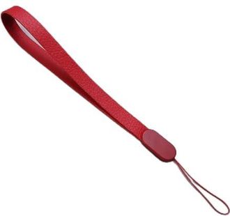 Generic Sangle de poignet courte en cuir synthétique pour téléphone portable, anti-perte, pour clé USB, porte-clés, pendentif de sac, Rouge, 1