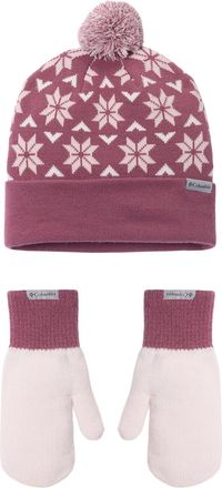 Columbia Set M&uuml;tze und Handschuhe Columbia Snowflake 2180781 Dunkelrosa