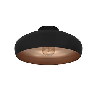 Eglo Deckenlampe Mogano, 1 flammige Deckenleuchte Industrial, Vintage, aus Stahl, Wohnzimmerlampe in Schwarz, Kupfer, K&uuml;chenlampe, Flurlampe Decke mit E27 
