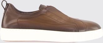 Santoni Slip-on-Sneaker aus gealtertem Leder mit elastischen Eins&auml;tzen