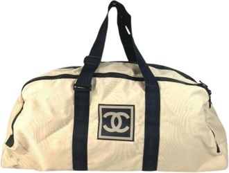 Chanel unisex, Pre-owned, Beige, Taille: ONE Size Sac Week-end en Nylon Pre-owned