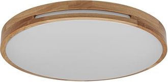 Osram ORBIS Woodburry LED-Wand-/Deckenleuchte mit Holzdekor, 24W, 1500lm, 3000K, 390mm Durchmesser, 830 freundliches Warmwei&szlig;, IP20 Schutz, Montageschrauben