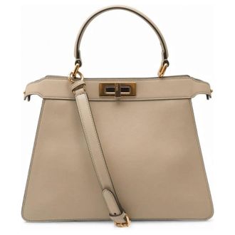 Fendi Crossbody Bags - NEUE FENDI PEEKABOO MEDIUM 8BN290 BEIGE LEDER SCHU - Gr. unisize - in Beige - f&uuml;r Damen