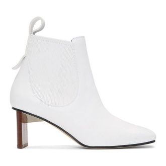 Loewe White Leather Blade Heel Ankle Boots Size 40