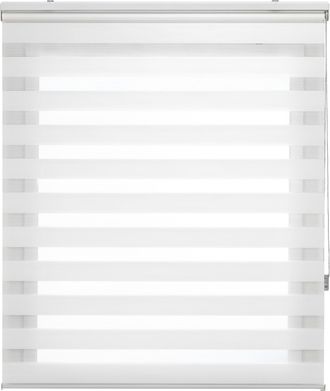Blindecor Uniestor basic duo rollo tag und nacht Cremefarben- doppelrollo 120 x 180 cm (Breite x Länge). Stoffgröße 117 x 175 cm. Fensterrollo zebra