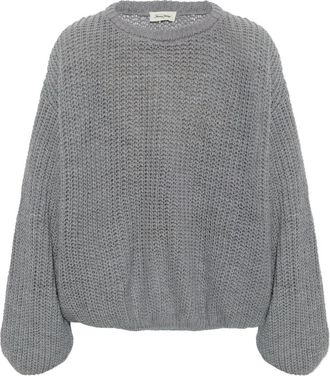 American Vintage Femme, Pulls, Gris, Taille: 36/38 FR Pull avec maille d&eacute;corative