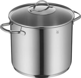 WMF Provence Plus Gemüse- Suppentopf Induktion 24cm, Glasdeckel, Kochtopf groß 8,8l, Cromargan Edelstahl poliert, großer Topf unbeschichtet, backofengeeig