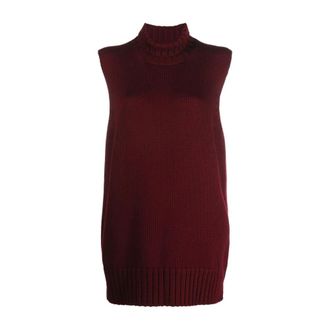Jil Sander Woll-Rollkragenweste - - Knitwear - Damen - Rot - S