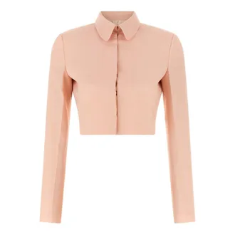 Alberta Ferretti Femme, Blouses et Chemises, Rose, Taille: 34 FR Tropical Wool Bolero Blazer