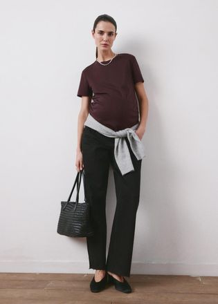 Mango T-shirt coton grossesse bordeaux - Femme - S - MANGO