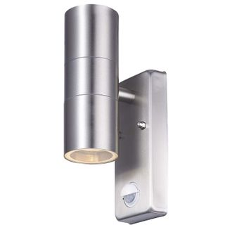 Garden Pleasure HiLight Wandleuchte Up & Down mit Bewegungsmelder, Farbe: Silber