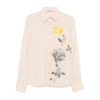 Ermanno Scervino Floral Print Silk Shirt - - Blouses & Shirts - Damen - Beige - M