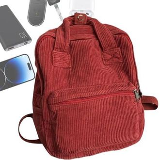 Generic Sac &agrave; dos en velours c&ocirc;tel&eacute; pour ordinateur portable - Voyage &eacute;l&eacute;gant - Sac d&eacute;cole avec poign&eacute;e sup&eacute;rieure - Sac d&eacute;cole durable pour adolescents - Sac
