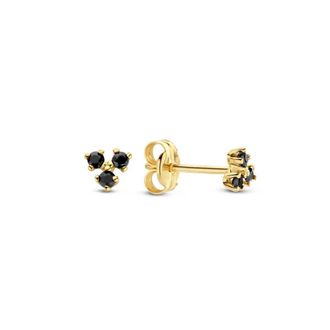 Jackie Gold Ohrringe - Jackie Miro Triangle Onyx Studs - Gr. unisize - in Gold - f&uuml;r Damen