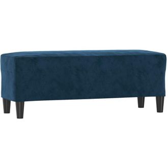 vidaXL Vidaxl - Banc Bleu 100x35x41 cm Velours