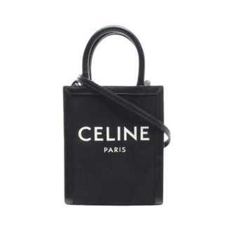 Celine Pre-owned Mini Vertical Cabas Canvas Leather 2way Shoulder Bag - Femme - Pre-owned - Noir - Taille: ONE Size