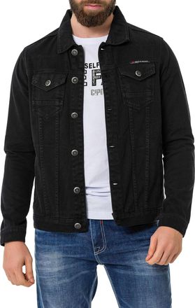 Cipo & Baxx Herren Jeansjacke CJ289 Flatback - Denimjacke im Casual Streetwear Stil mit Knöpfen & Brusttaschen - Übergangsjacke für Alltag & Freizeit - CJ289 Flat