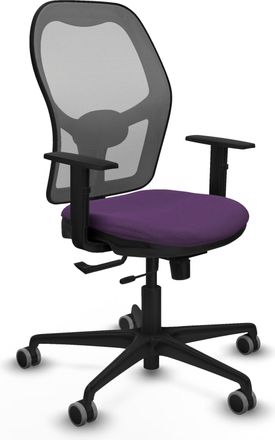 Piqueras y Crespo Jorquera B&uuml;rostuhl mit 1D-Armen, h&ouml;henverstellbare Lendenwirbelst&uuml;tze, ausgestattet mit Syncro/Traslack und injiziertem Schaumstoff, Grau/Violett