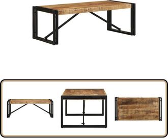 vidaXL Couchtisch 100x50x35 cm Raues Massivholz Mango - Vidaxl