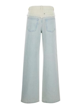 Givenchy Womens Light Blue Jeans With Tweed Waist Cotton