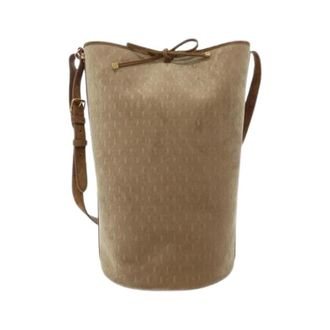 Saint Laurent Sac seau Le Monogramme doccasion en velours su&eacute;d&eacute; pour bandouli&egrave;re - Femme - Pre-owned - Beige - Taille: ONE Size