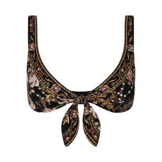 Camilla Soutien-gorge Fronc&eacute; &agrave; Nouer sur le Devant - Femme - Maillots de bain - Noir - Taille: 38 FR