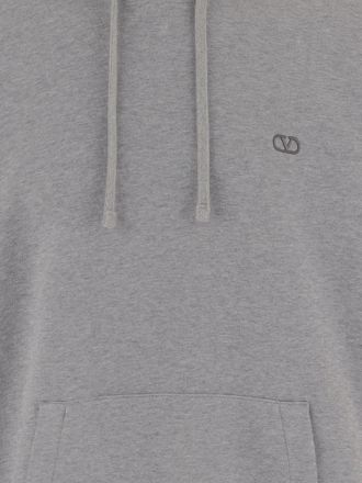 Valentino Mens Cotton Hoodie Grey Sweatshirts Sweater