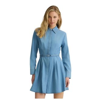 Liu Jo Denim Hemdblusenkleid mit Strasskn&ouml;pfen - - Dresses - Damen - Blau - 2XL