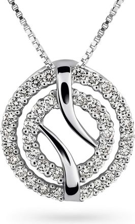 Orphelia Damen-Anhänger 750 Weißgold rhodiniert Diamant (0.34 ct) weiß Rundschliff - HD-4206