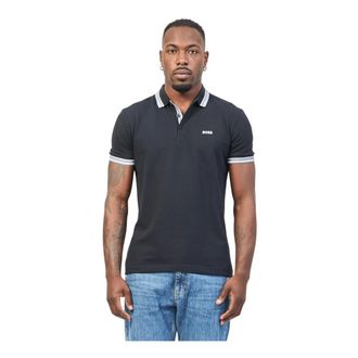 HUGO BOSS Homme, Tops, Bleu, Taille: L Polo Bleu avec D&eacute;tails Contrast&eacute;s