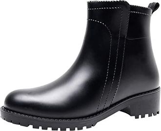 Generic Bottes de neige punk pour femme - Antid&eacute;rapantes - Int&eacute;rieur en polaire - Bottes de pluie dext&eacute;rieur en caoutchouc - Bottes de pluie pour femme - Moll