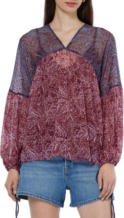 Scotch & Soda Printed Fil Coupe Top