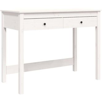 vidaXL Vidaxl - Bureau avec tiroirs Blanc 100x50x78 cm Bois massif de pin