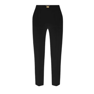 Elisabetta Franchi Femme, Pantalons, Noir, Taille: 46 FR Pantalon Slim Fit en Cr&ecirc;pe Stretch Noir