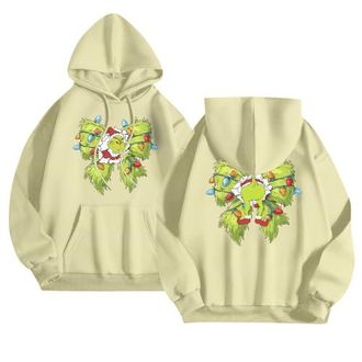 Generic Le Grinch Sweat Femme A Capuche Pulls Femmes Costume The Vetement Moche Pilou Vêtements De Polaire Pull Sweatshirts Deguisement Pyjama Noël Sweet Over