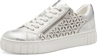 Marco Tozzi Damen Sneaker flach mit Reißverschluss Vegan, Silber (Lt. Grey Comb), 42 EU