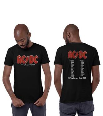 AC/DC Legend Icon Officiel AC/DC imprim&eacute; T-Shirt pour Homme Col Ras du Cou Manches Courtes Coton Coupe r&eacute;guli&egrave;re,Tour Wash_N,Taille XXL