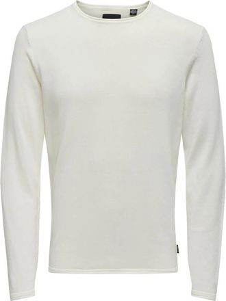 Only & Sons Felpa Garson 12 Wash Crew Knit - - Knitwear - Herren - Wei&szlig; - XL