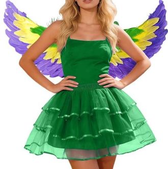 Generico Carnaval 80s Jupe tutu en tulle bouffante pour femme Jupes Petticoat pour robe Rockabilly Vintage Costume de sir&egrave;ne (jupe non incluse, accessoires dai