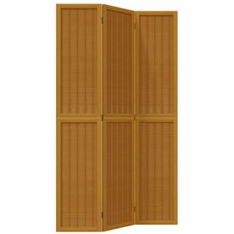 vidaXL Cloison de s&eacute;paration 3 panneaux marron bois paulownia massif Vidaxl