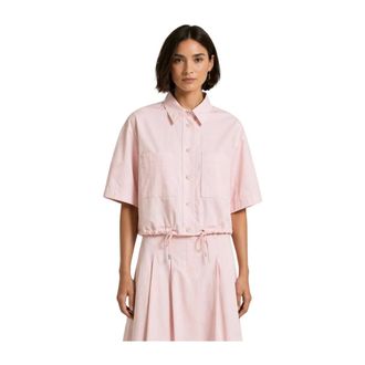 PESERICO Femme, Blouses et Chemises, Rose, Taille: 42 FR Chemise en satin de coton