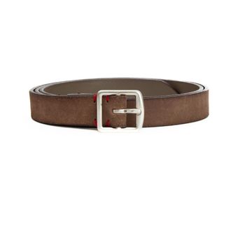Eleventy Homme, Accessoires, Brun, Taille: 100 CM Ceinture artisanale en daim gris tourterelle