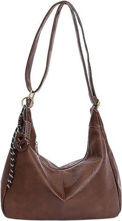 Generic Sac &agrave; bandouli&egrave;re de couleur unie pour les femmes sac fourre-tout r&eacute;tro pour un usage quotidien (marron)