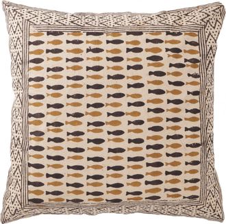 Guru Shop Kissenbezug Blockdruck, Dekokissen Bezug, Kissenh&uuml;lle Ethno, Traditionelle Herstellung - Muster 37, Baumwolle, Size:40x40 cm