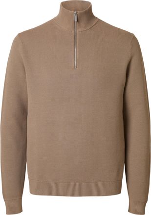 Selected Slhdane Ls Knit Structure Half Zip Noos