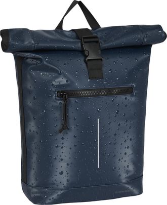 New Rebels New York Droplets Rolltop Backpack Marineblau Wasserabweisend 21 Liter Laptopfach
