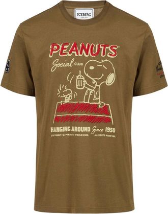 Iceberg Homme, Tops, Vert, Taille: XL T-shirt en jersey de coton coupe classique