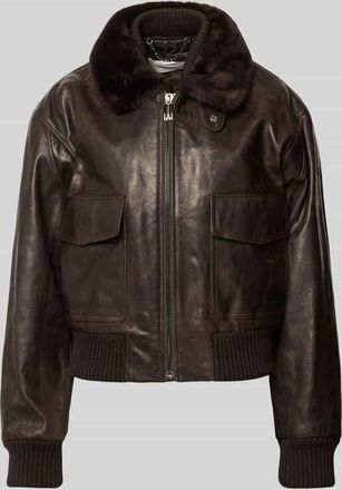Victoria Beckham Lederjacke mit Umlegekragen