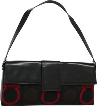 Ferragamo Pre-owned Toile sacs-main - Femme - Pre-owned - Noir - Taille: ONE Size