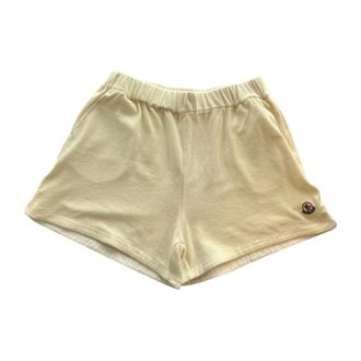 Moncler Velours Offwhite Shorts - - Shorts - Damen - Beige - L